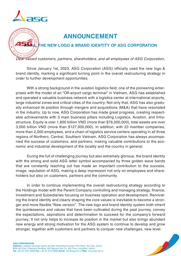 Announcement the new logo & brand identity of ASG Corporation – Tập ...