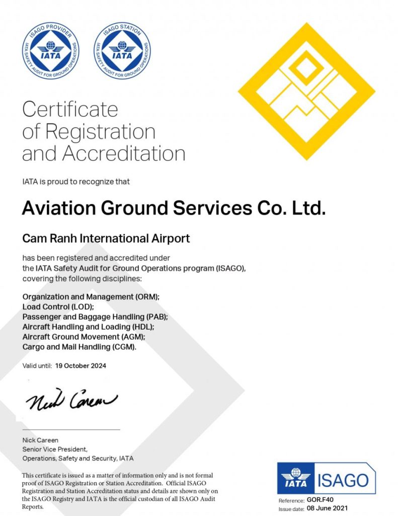 Chứng chỉ an toàn khai thác ISAGO - Tập đoàn ASG | ASG Corporation